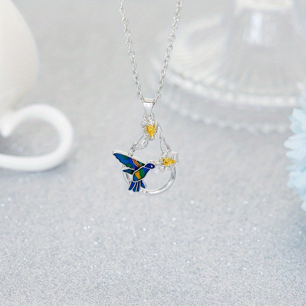 silvery boho drop pendant bird flower shape necklace gothic - Temu New ...