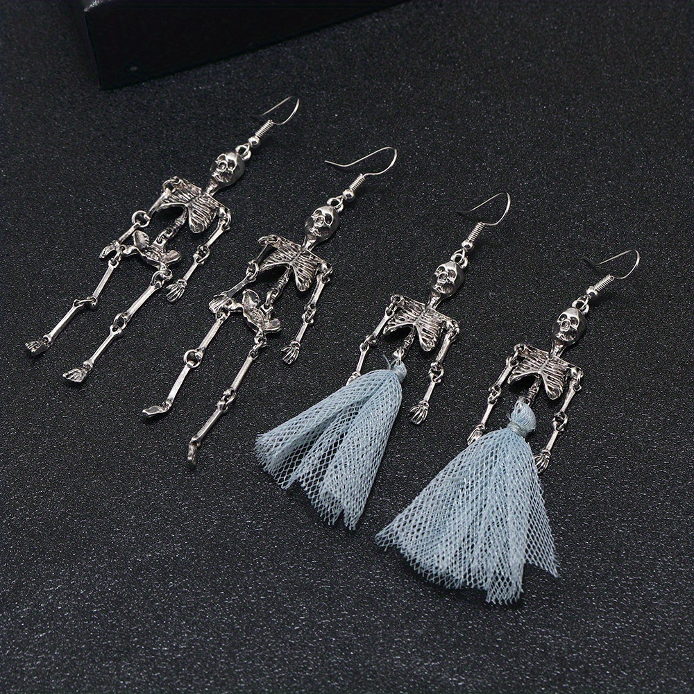 Halloween Skeleton Couple Design Dangle Earrings Retro Goth - Temu ...
