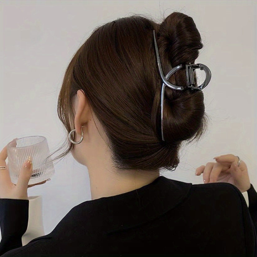 Simple Plain Color Metal Claw Clip Hair Clips Hair - Temu United Kingdom