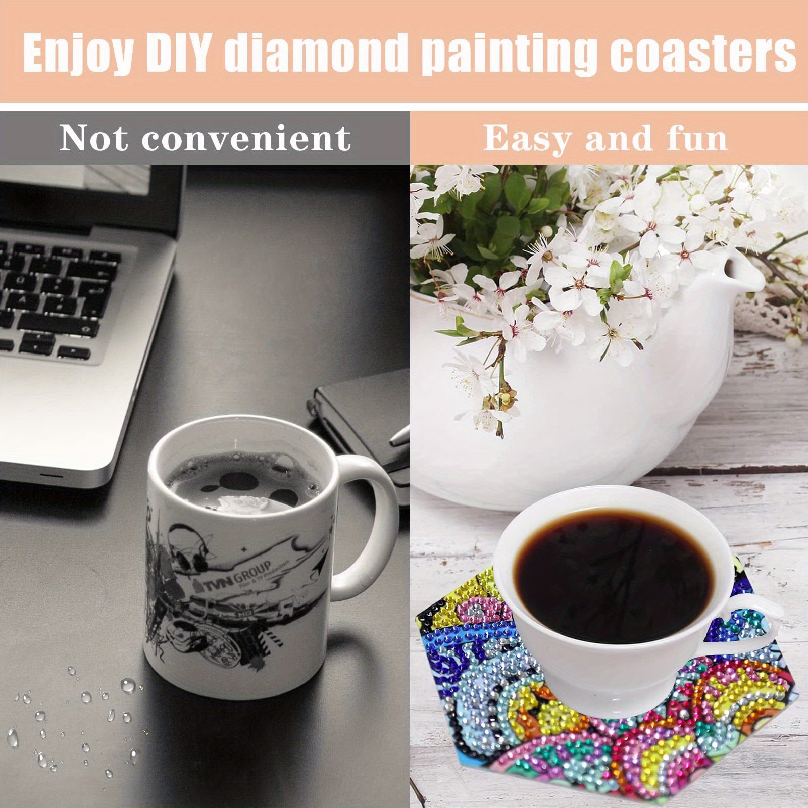 Diamond Painting Coasters Diy Hexagon Mandala Diamond - Temu United Kingdom