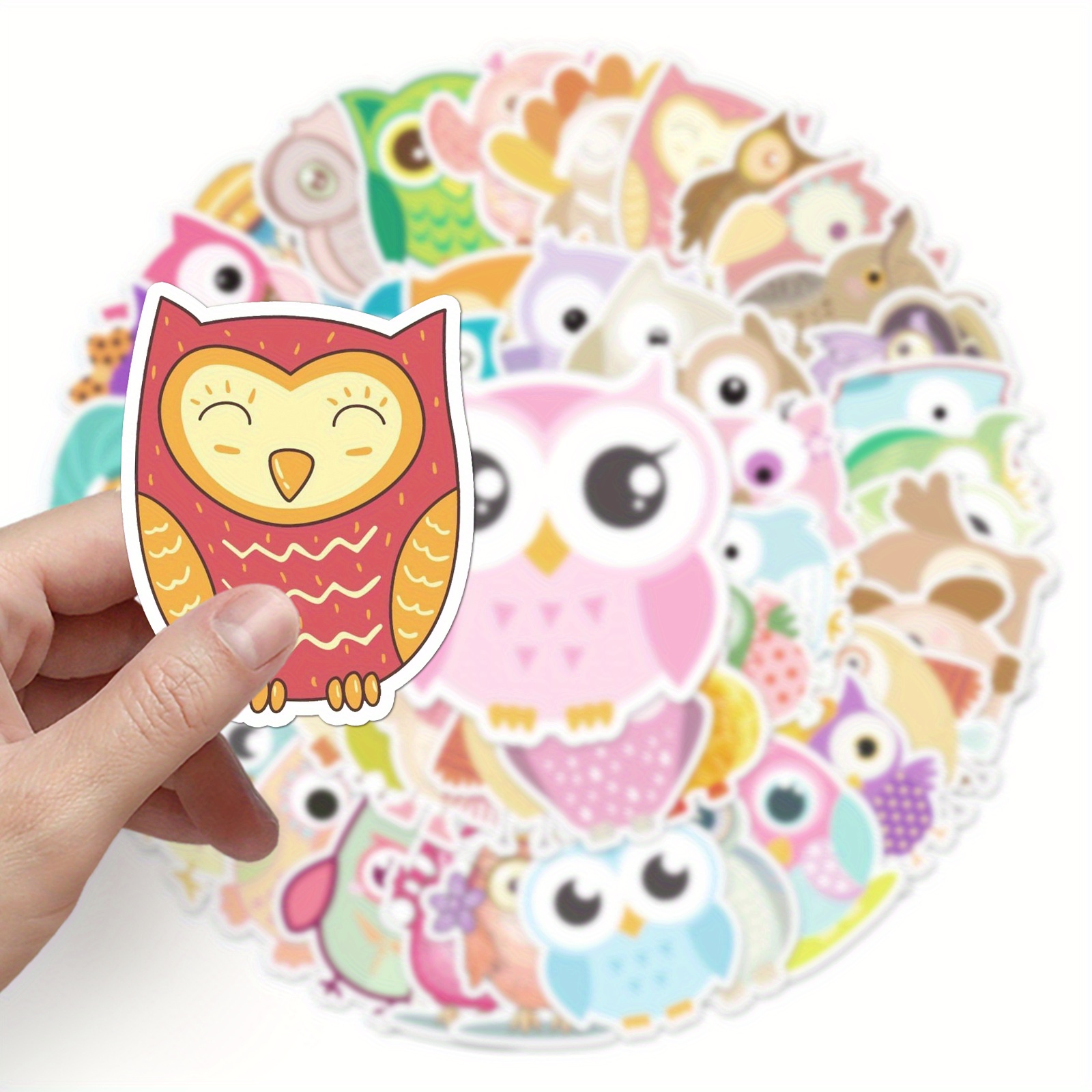 Cute Cartoon Owl Creative Doodle Stickers Waterproof - Temu Germany