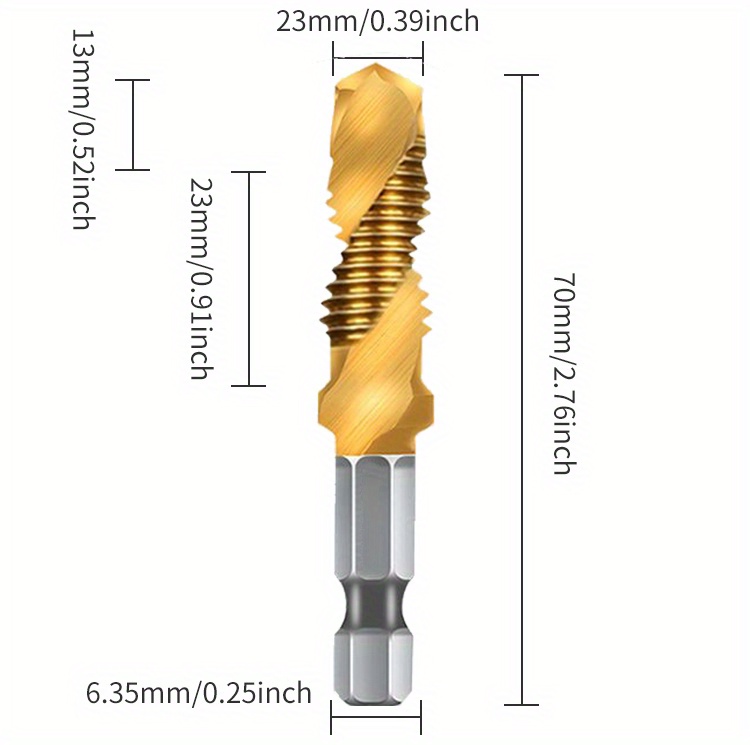 Drilling Tapping Integration Titanium Plated Hexagonal Shank - Temu