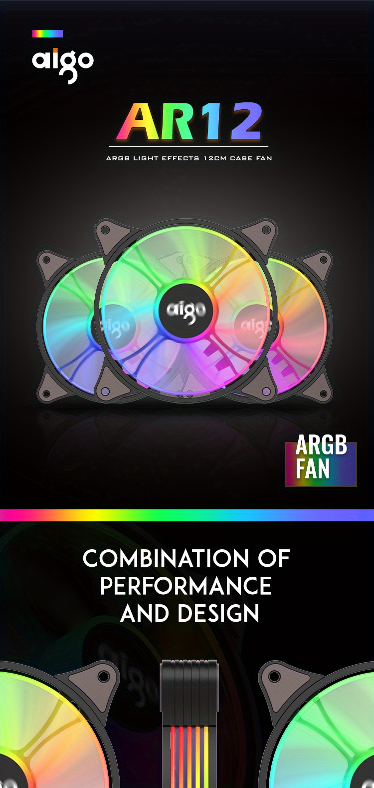 Rgb Computer Case Fan 6pin Cooling Fan 3pin5v Argb - Temu