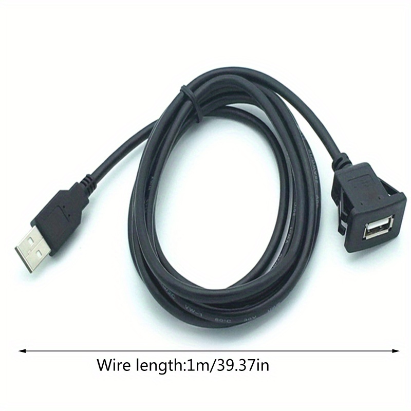 usb 2.0 male female extension cable square flush mount dash - Temu ...