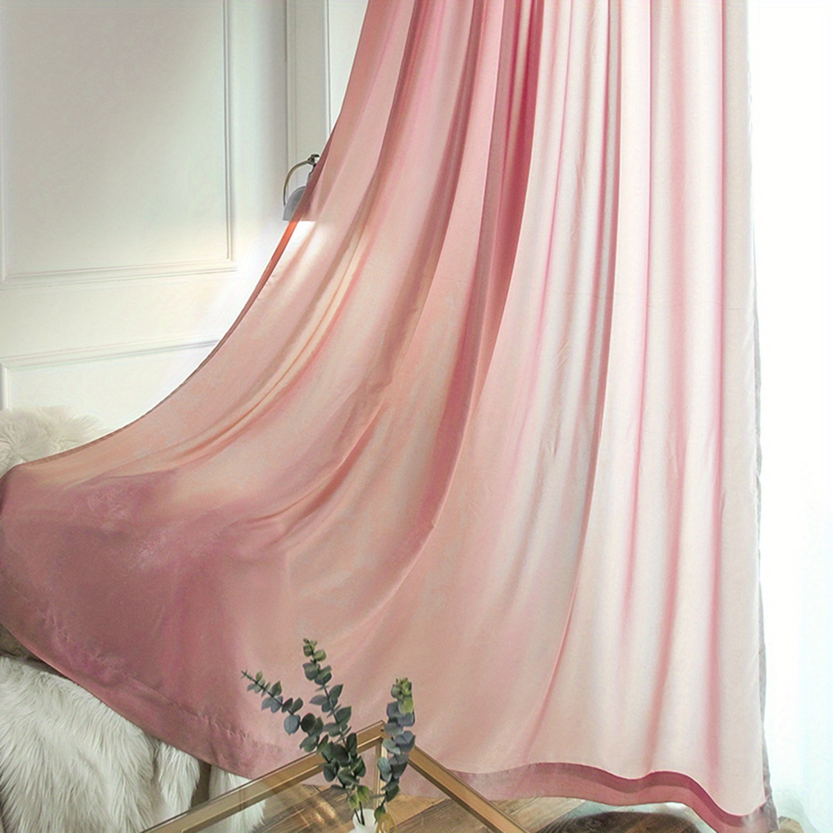 Translucent Light Filtering Curtain Solid Color Simple - Temu Norway