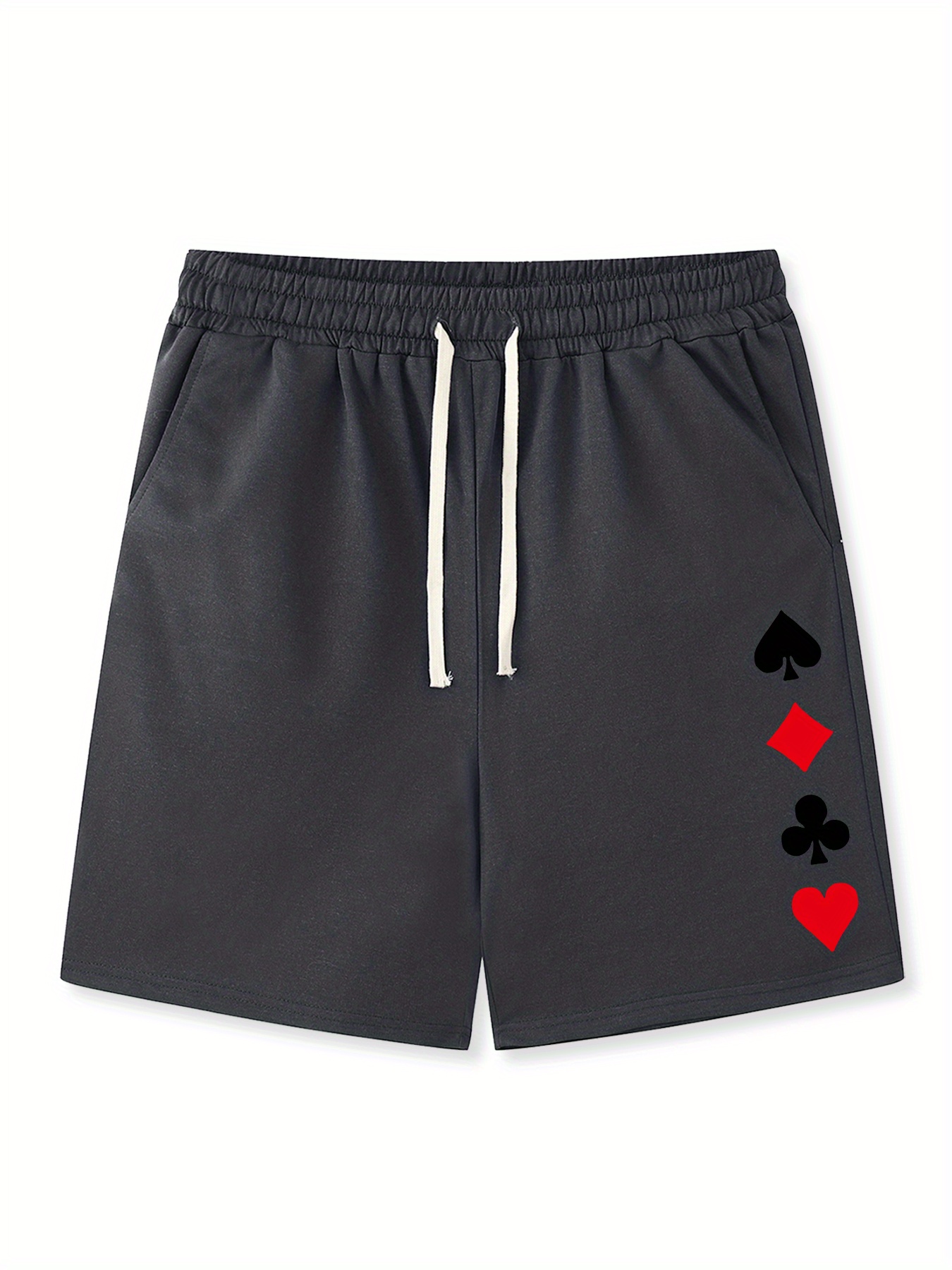 Men's Poker Card Graphic Shorts Casual Slightly Stretch - Temu United ...