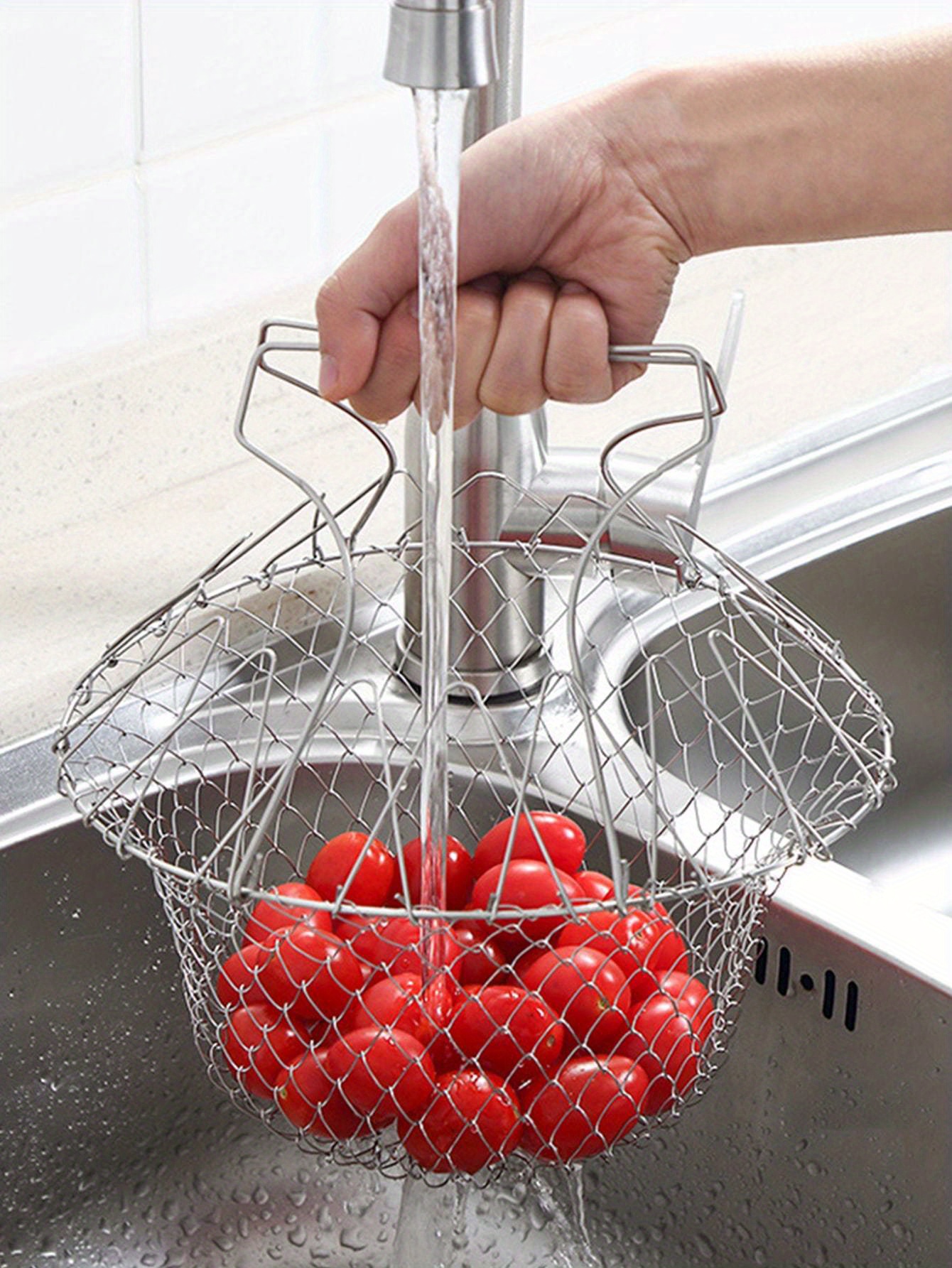 Frying Basket Stainless Steel Frying Basket Kitchen Foldable - Temu ...