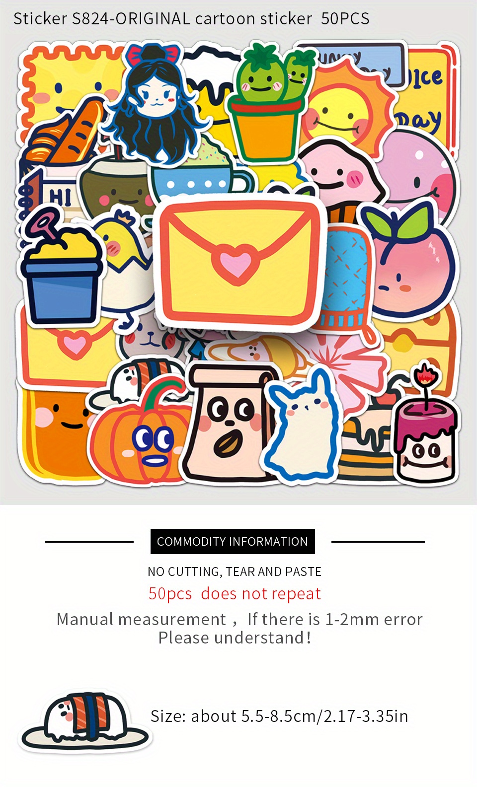 50бр. Творчески анимационни стикери Тенденция на личността - Temu Bulgaria