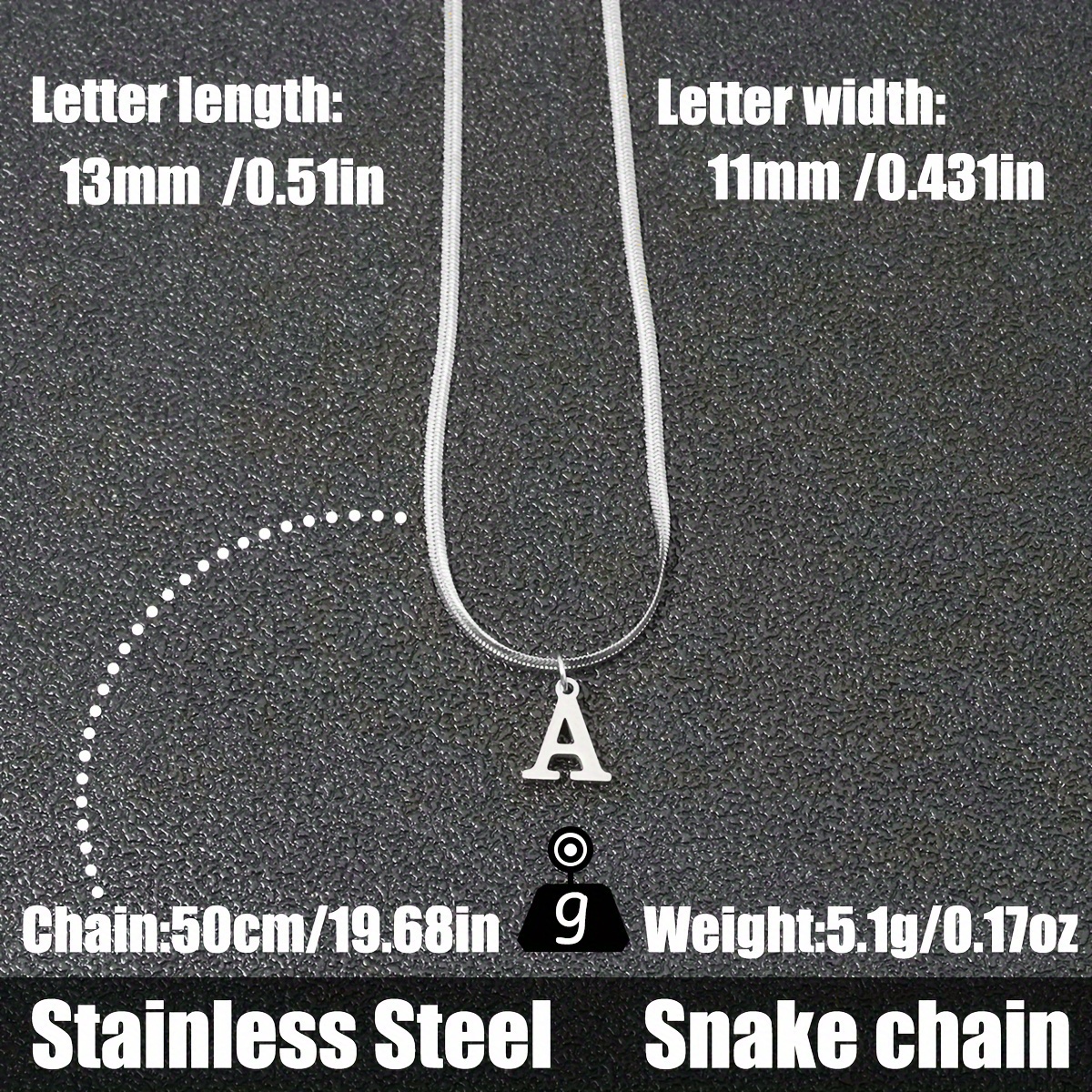 Stainless Steel Letter Pendant Classic 26 English Letters - Temu