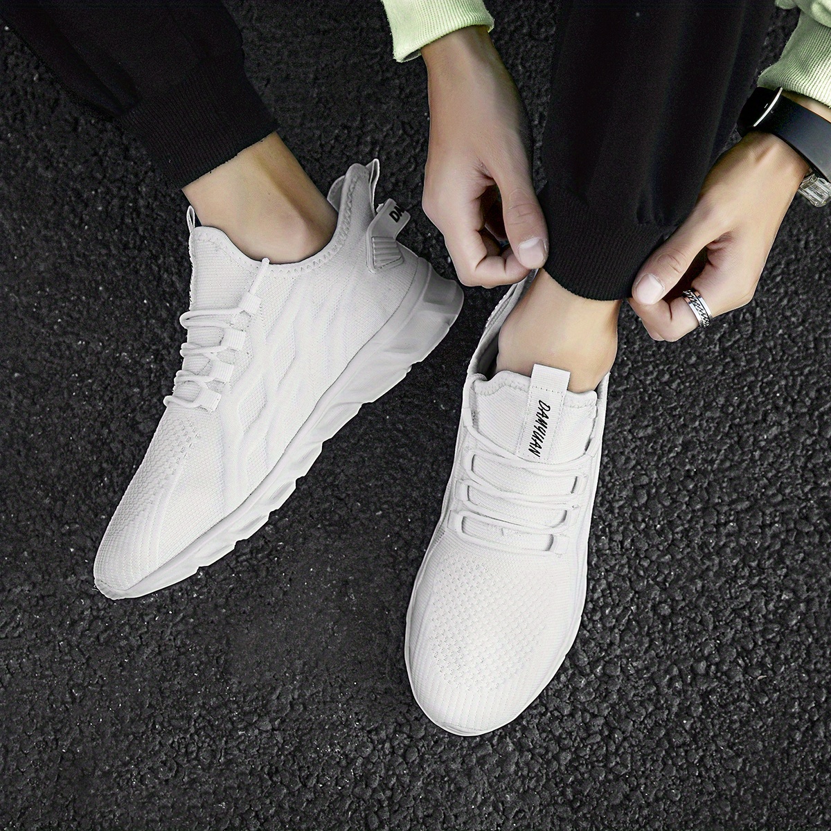 Mens Knit Breathable Lightweight Running Shoes Couple Outdoor Walking ...