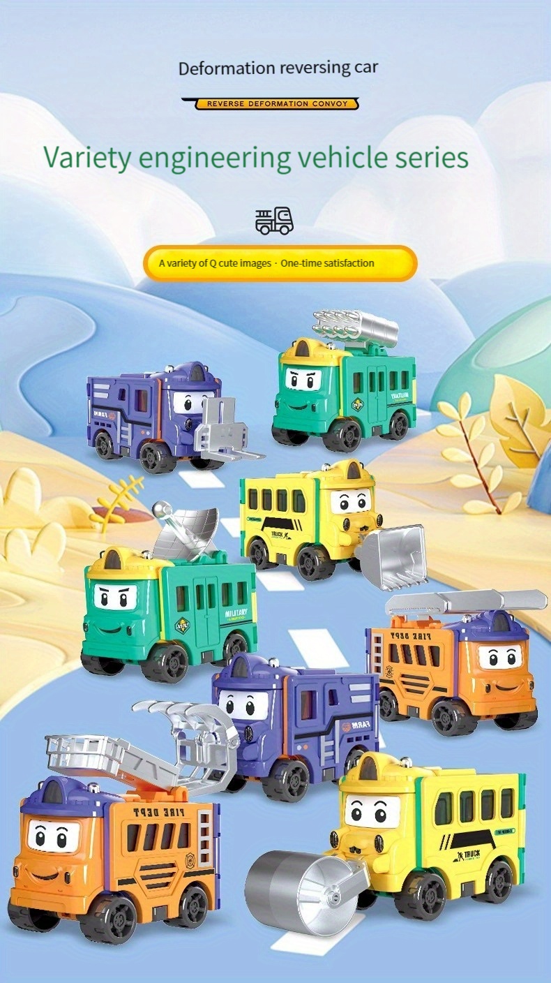 Flip Transformation Two in one Engineering Vehicle Sliding - Temu New ...