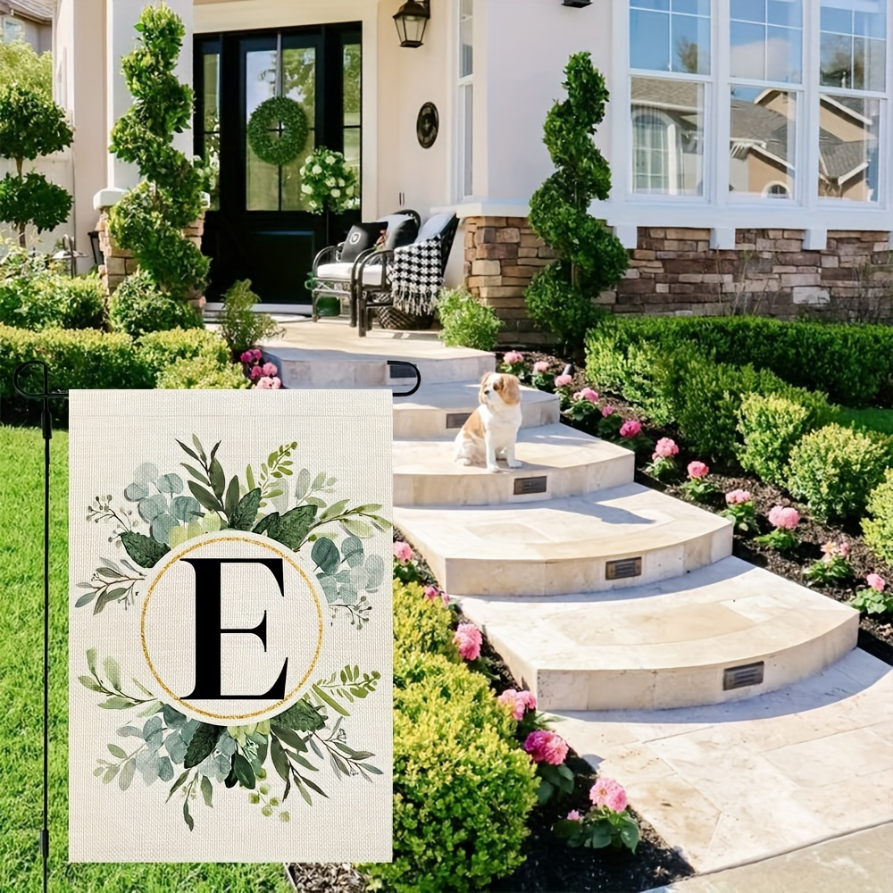 Letter E Garden Flag Floral Double Sided Outside Small - Temu