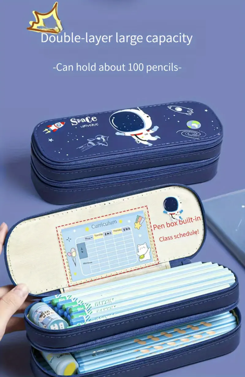 Large capacity Stationery Box Pencil Case Double layer Boy - Temu Large capacity Stationery Box Pencil Case Double layer Boy - Temu