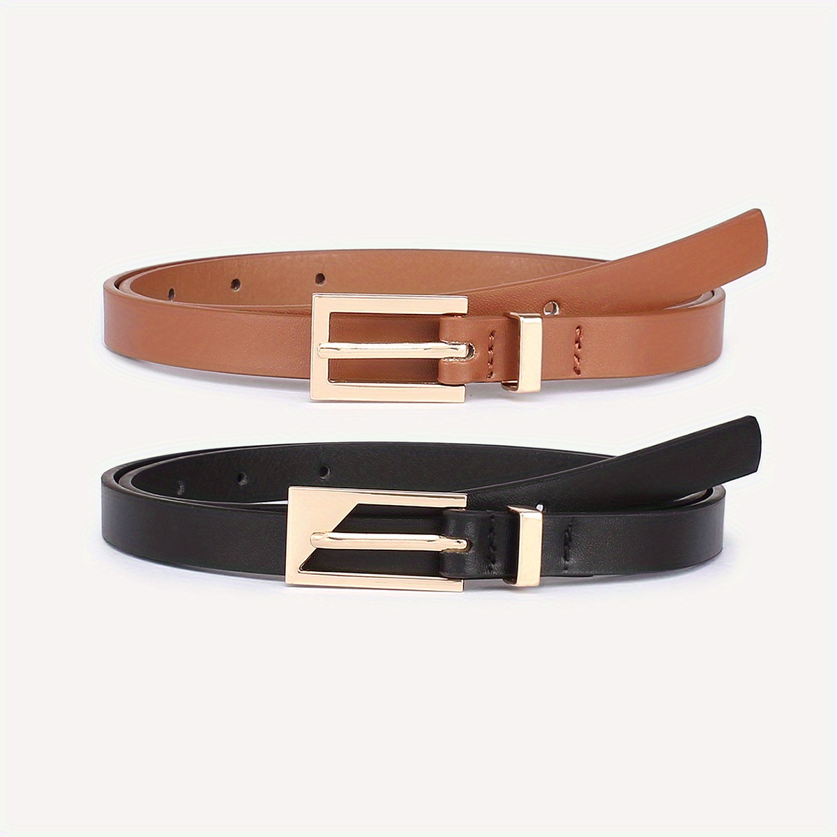 Rectangular Pin Buckle Belt Solid Color Trendy Waist Belts - Temu ...