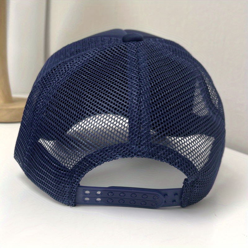 Usa Flag Print Trucker Hat Navy Blue Unisex Breathable Mesh - Temu ...