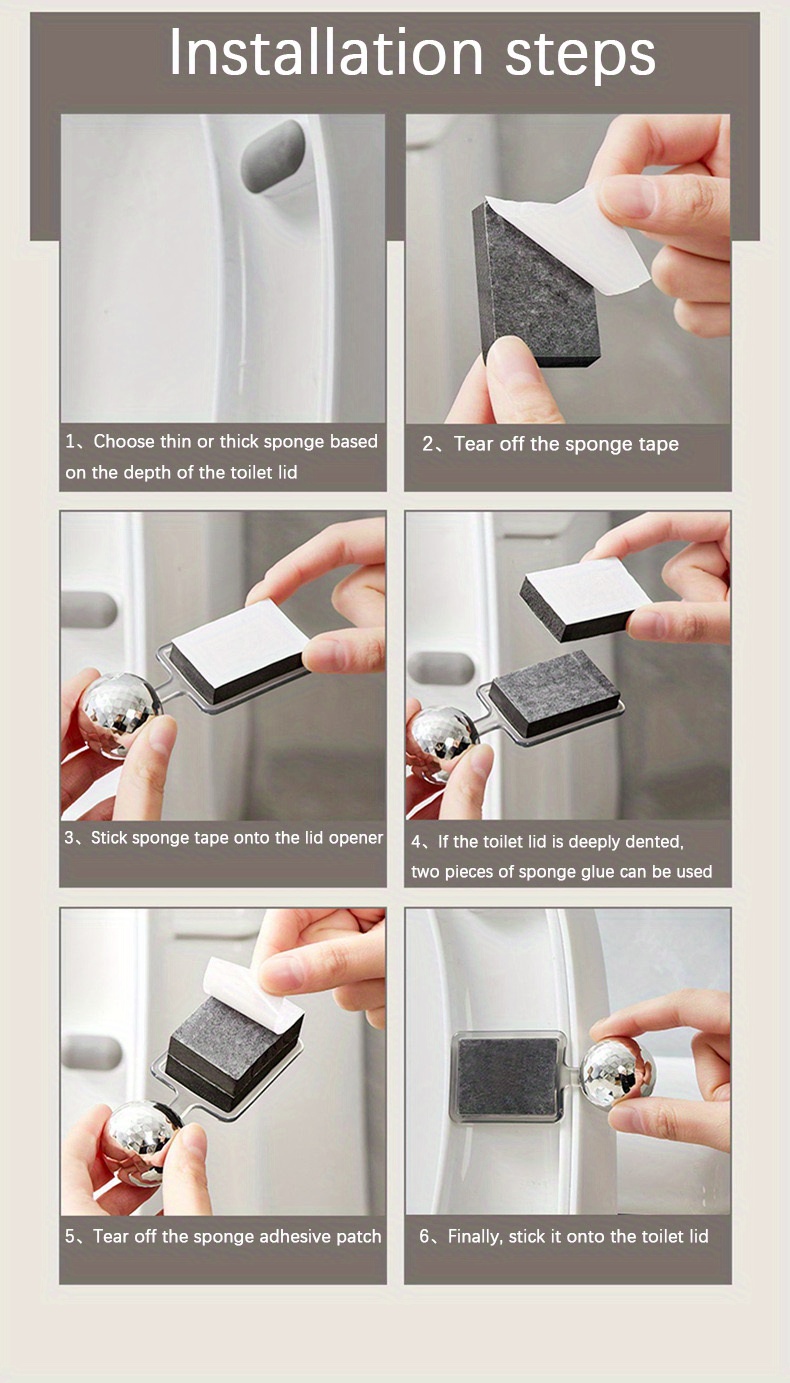 Toilet Lid Lifting Device Adhesive Toilet Loop Handle Non - Temu ...