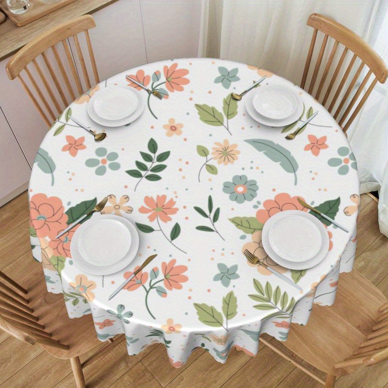 Floral Pattern Tablecloth Hipster Atmosphere Print Round - Temu Ireland