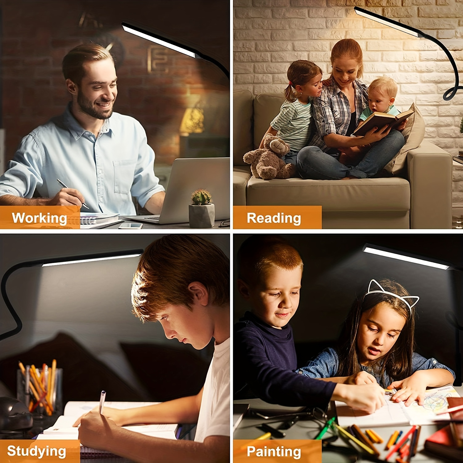 Led Desk Lamp Dlxtech Swing Arm Table Lamp Clamp Flexible - Temu
