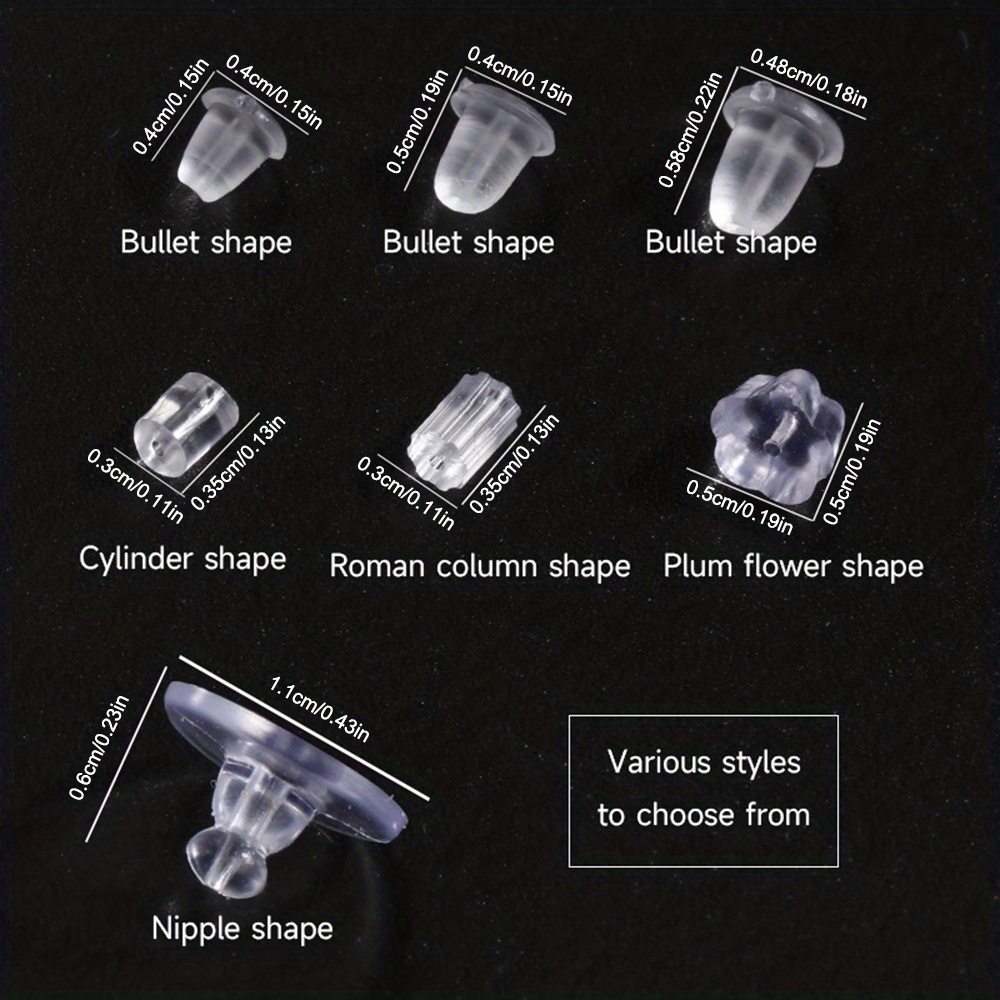 Multi Styles Soft Silicone Rubber Earring Back Stoppers - Temu South Africa