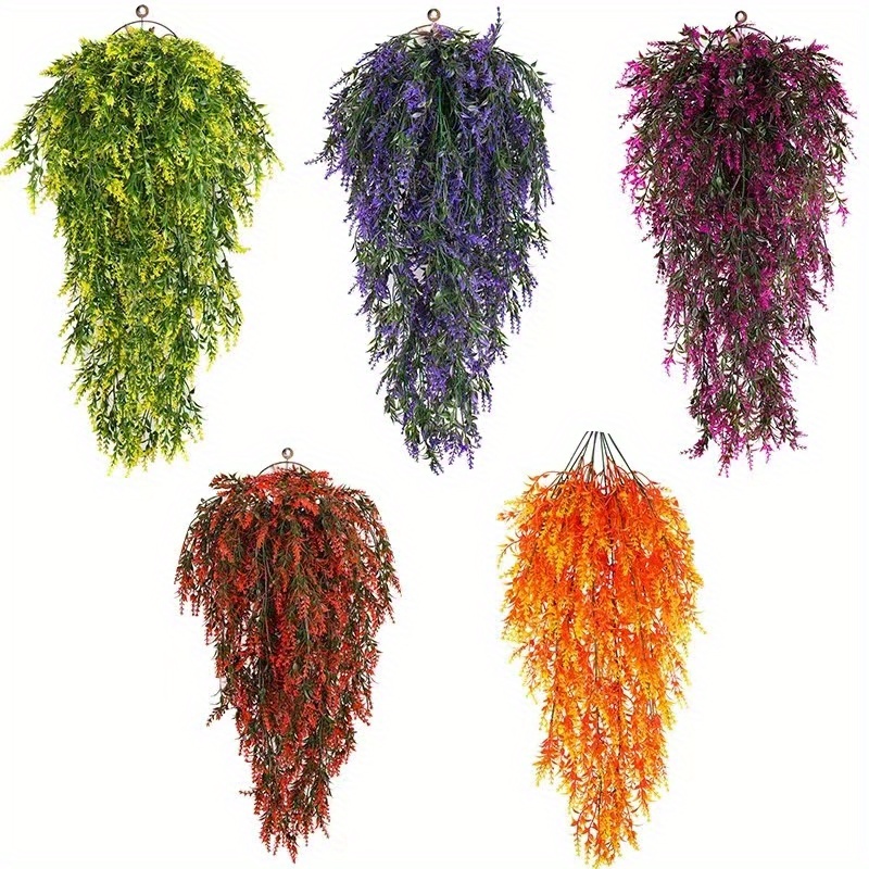 2 個の人工吊り下げ植物 フェイク ラ フェイク Uv 耐性ラ の花 フェイクラ 植物 屋内屋外吊り下げ装飾 コンテナなし Temu