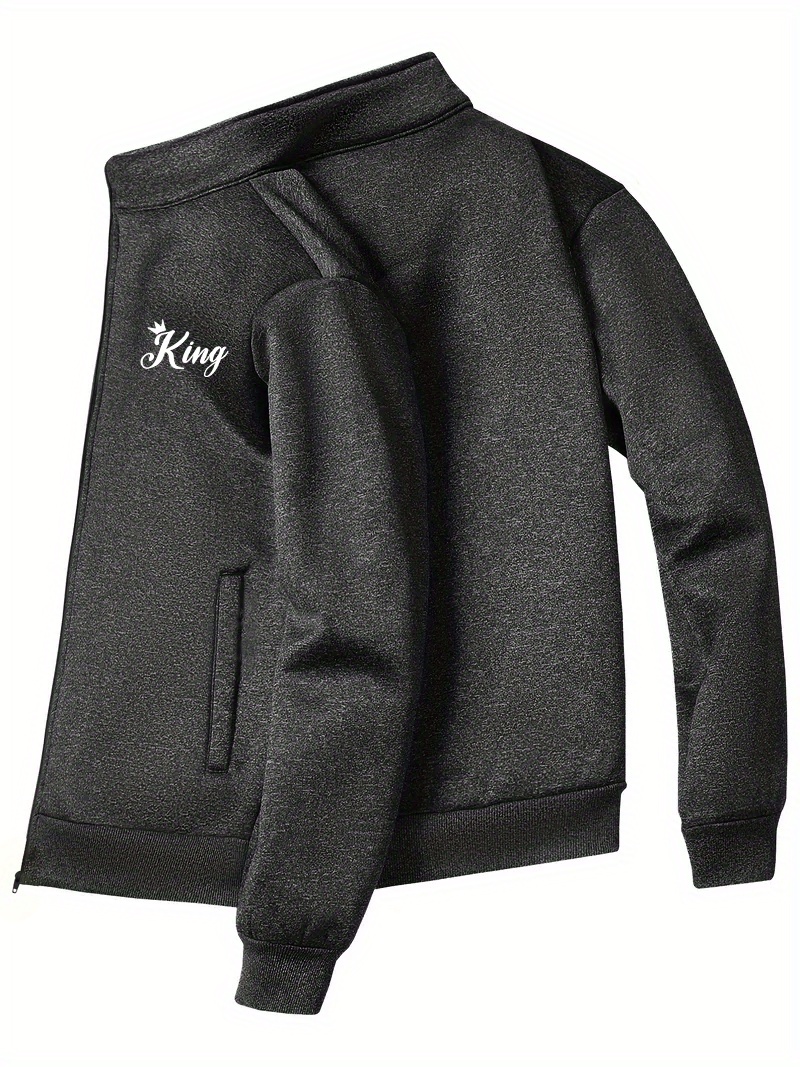 Plus Size Men's Crown "king" Graphic Print Jacket Band - Temu United ...