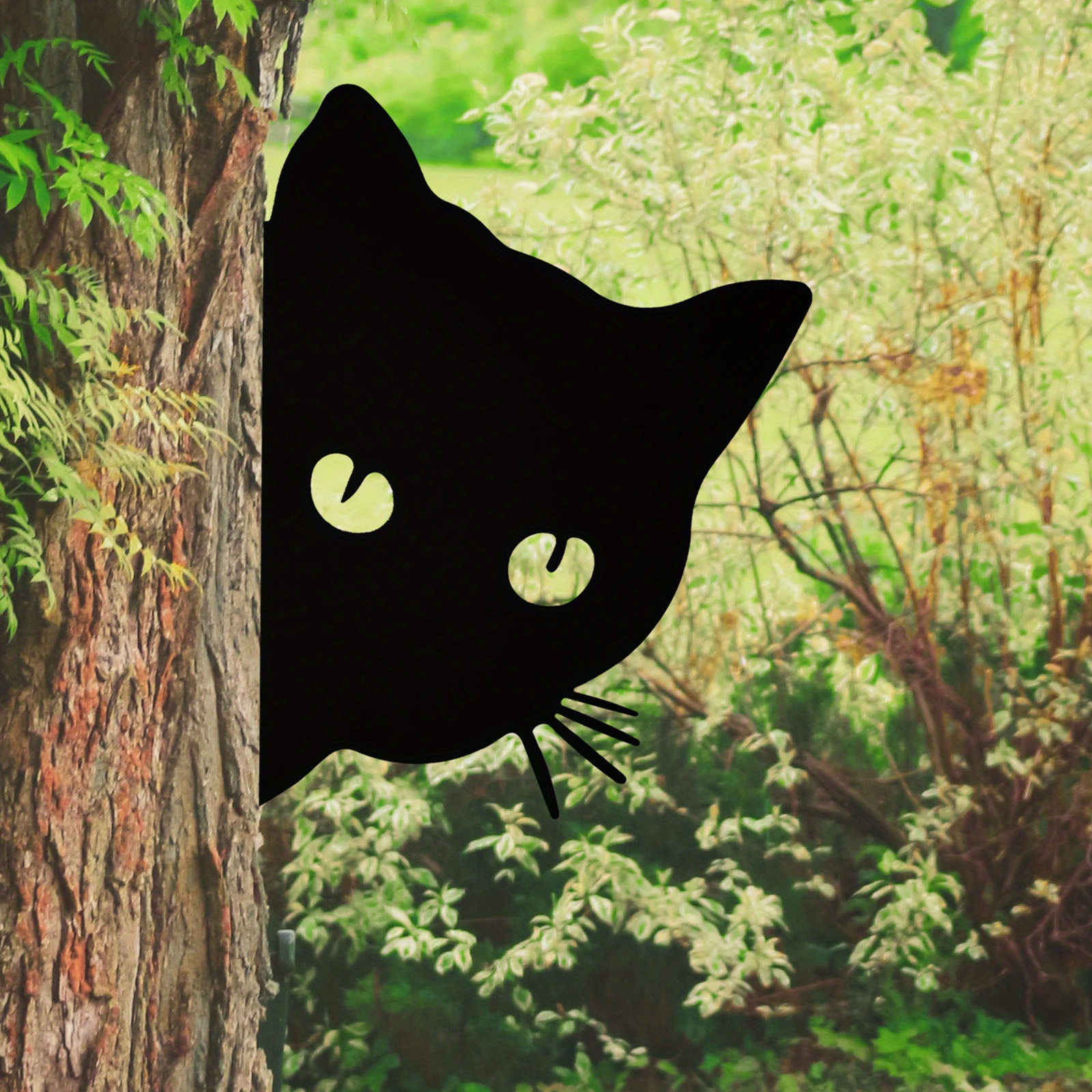 Black Cat Outdoor Decorative Sculpture Crafts Black - Temu