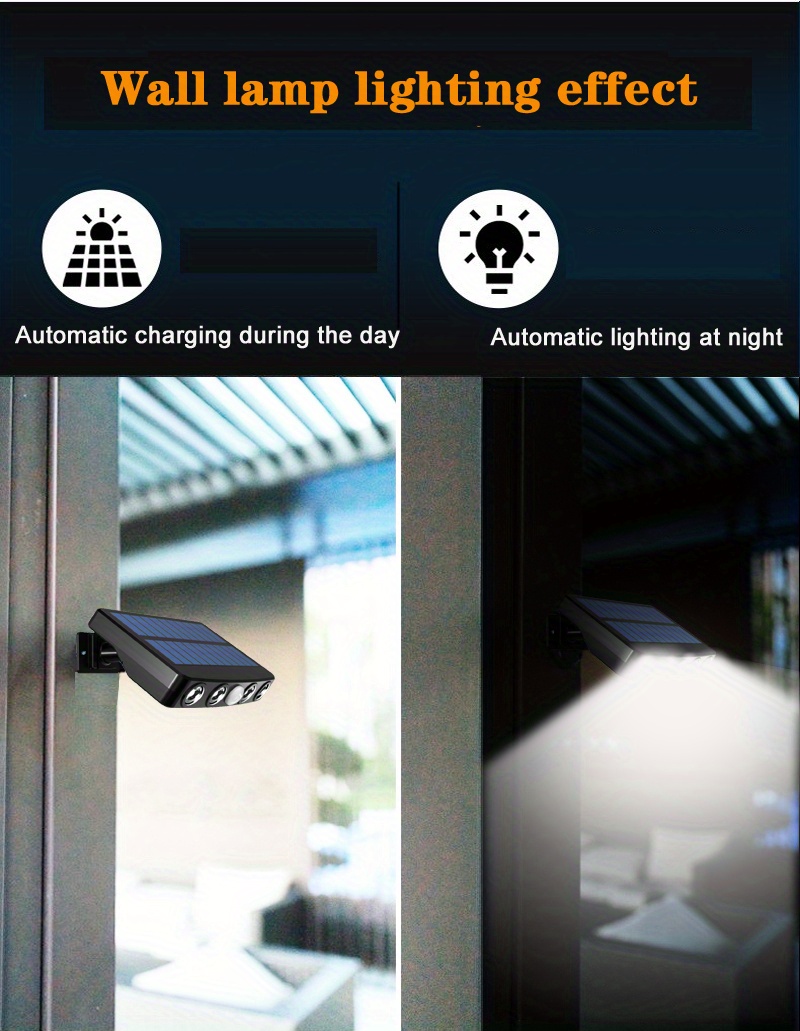 Solar Lights Outdoor Waterproof 3 Modes Wall Garden Pathway - Temu ...