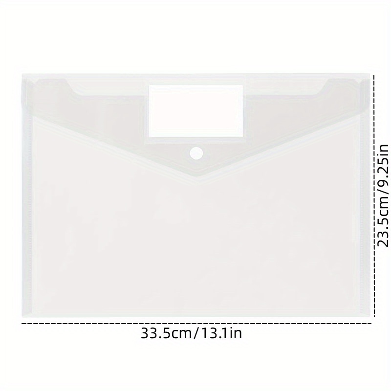 20pcs 라벨 포함 및 라벨 미포함 모델 혼합 버튼 파일 폴더 두꺼운 버전 투명 파일 가방 봉투 확장 파일 Temu
