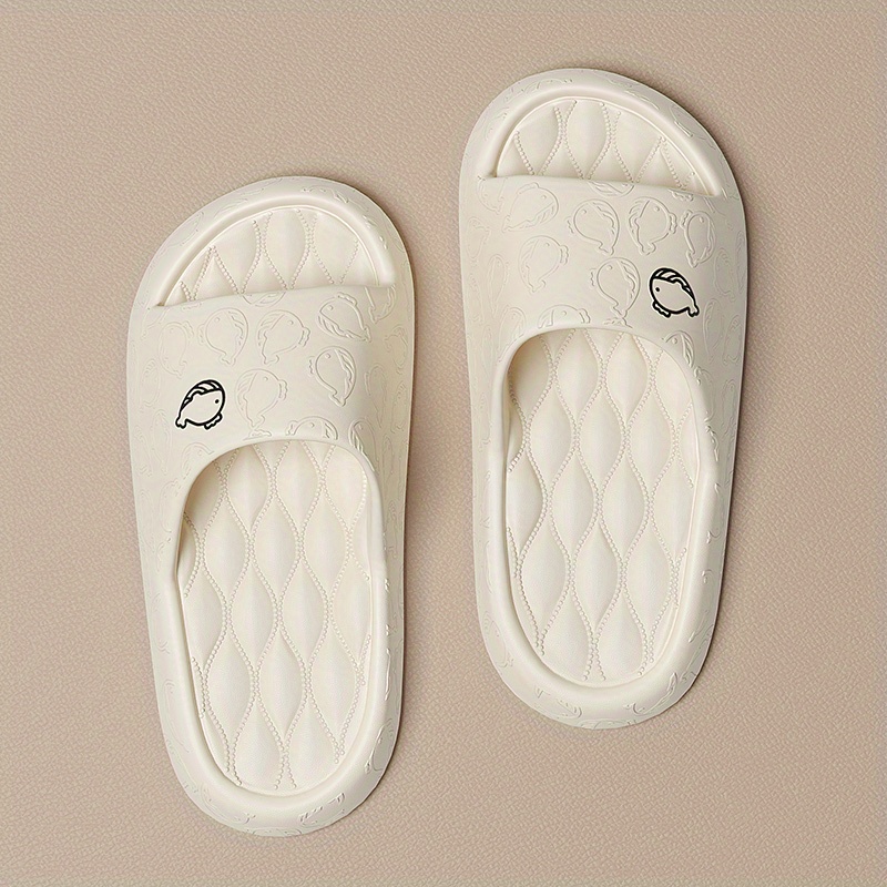 Women's Cute Whale Embossed Slides Solid Sole - Temu Portugal