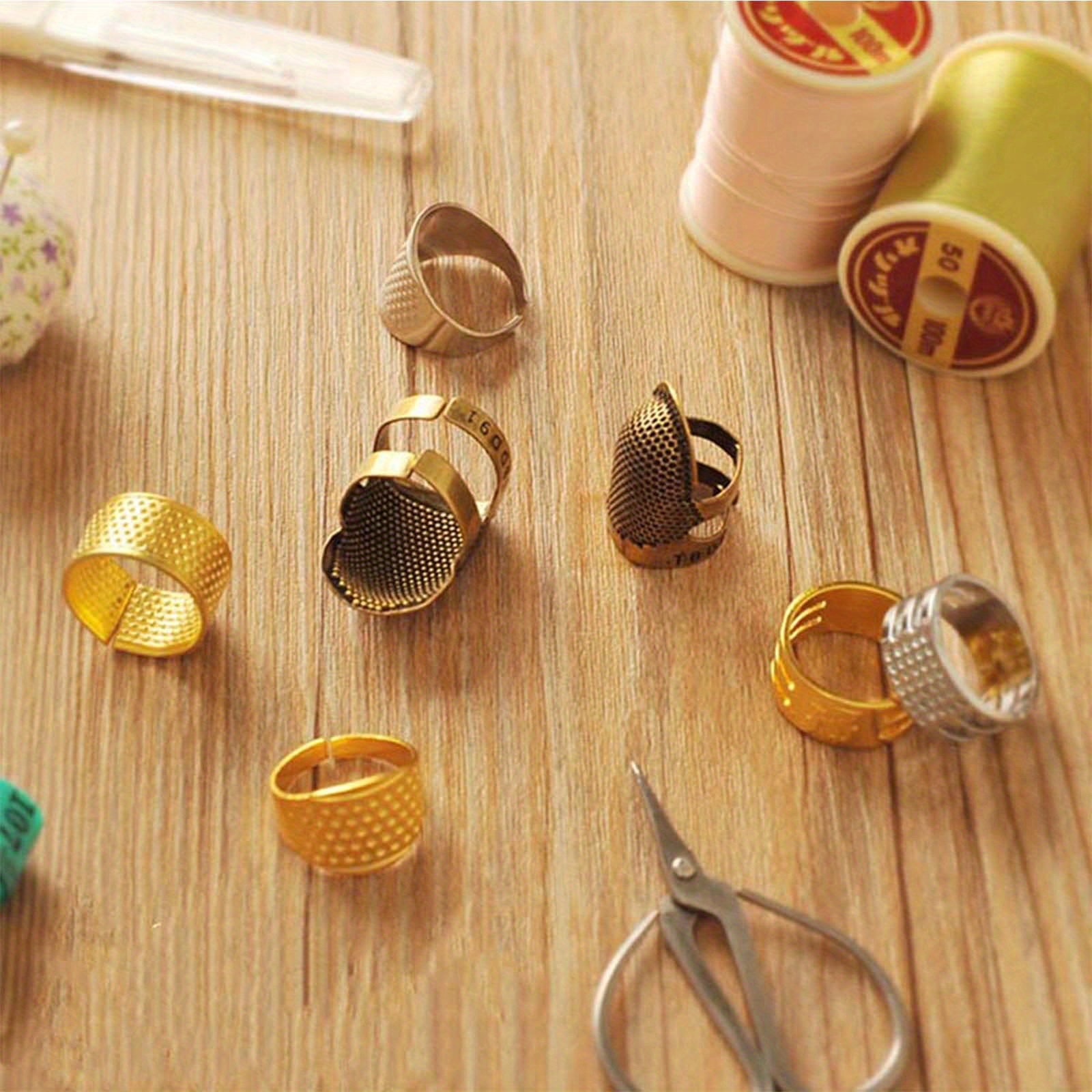 1pc Metal Copper Sewing Thimble Finger Protector Adjustable Finger ...