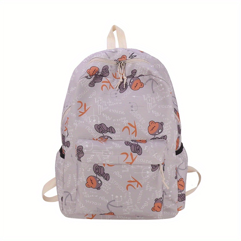 Fashion Trendy Casual Graffiti Backpack Full Printed - Temu Australia