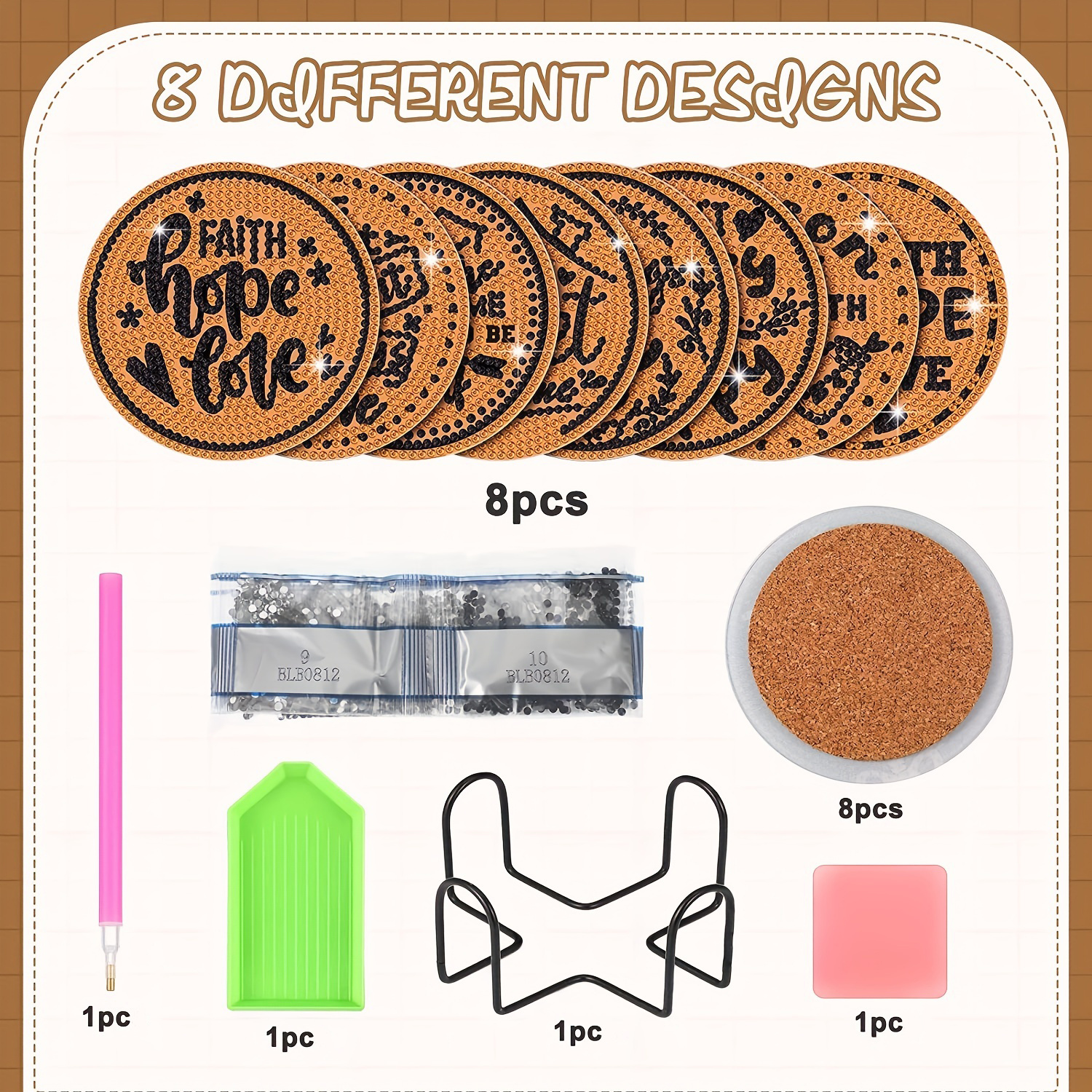 diamond art painting coasters kits holder diy - Temu Canada