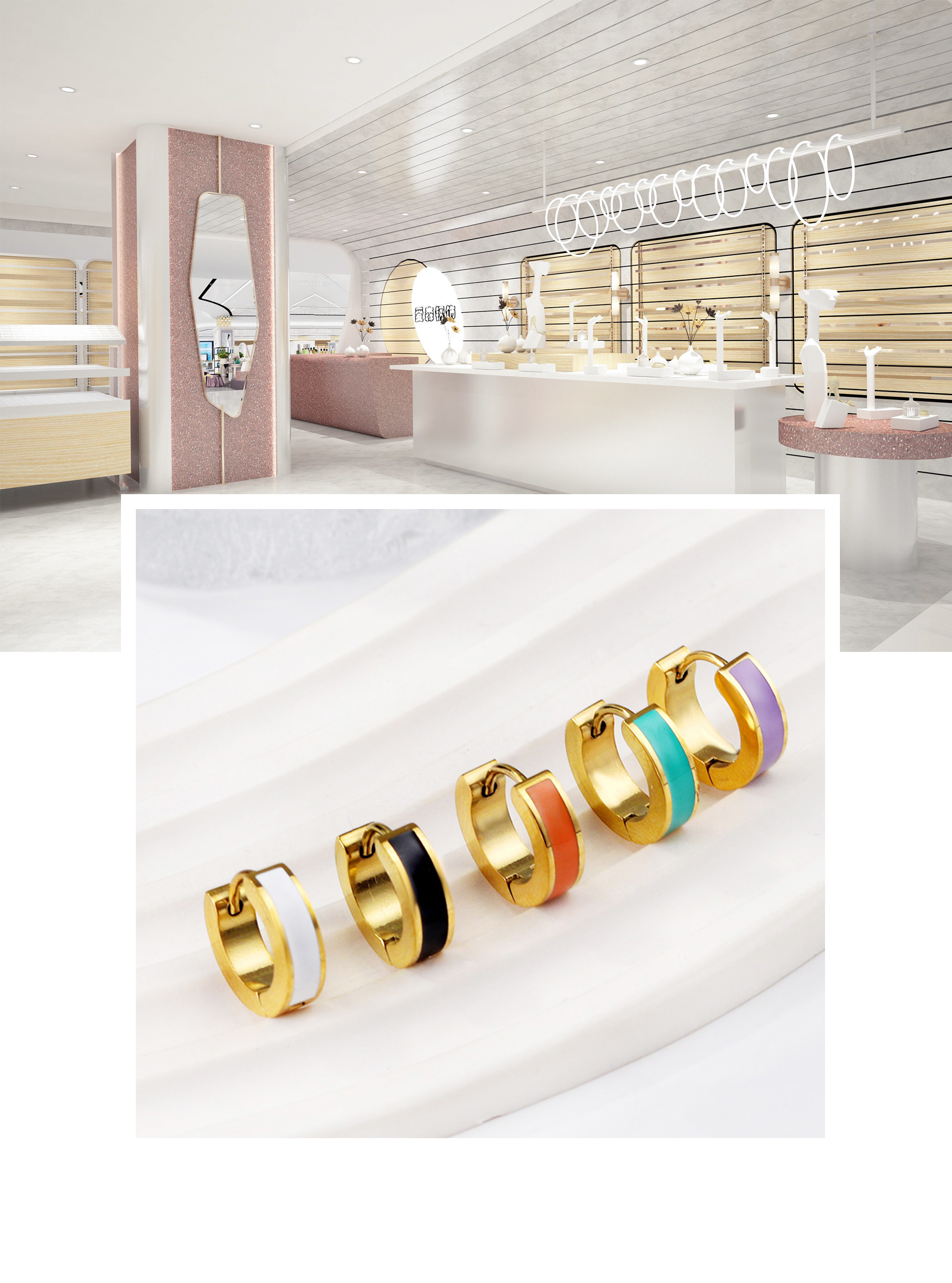 Hypoallergenic Ear Jewelry Stainless Steel Colorful Enamel - Temu