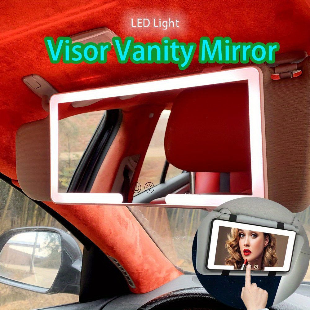 C shape Led Visor Vanity Mirror Usb Charging Makeup Sun - Temu