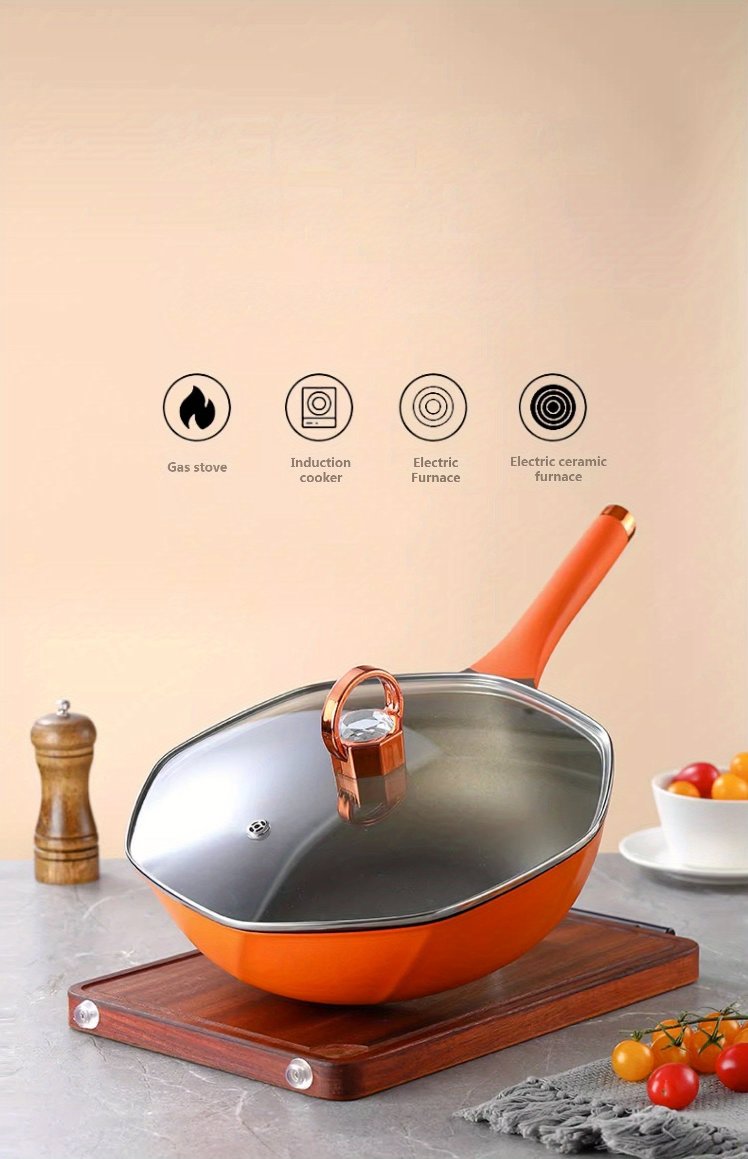 titanium non stick household frying pan octagonal - Temu New Zealand