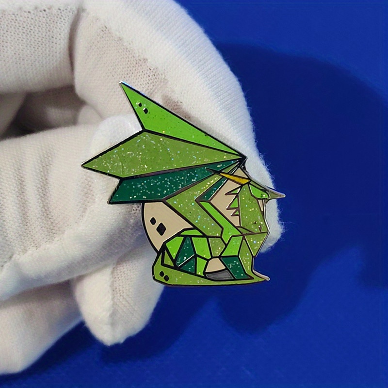 Green Crystal Dragon Glitter Brooch Pins Enamel Metal Badges - Temu ...