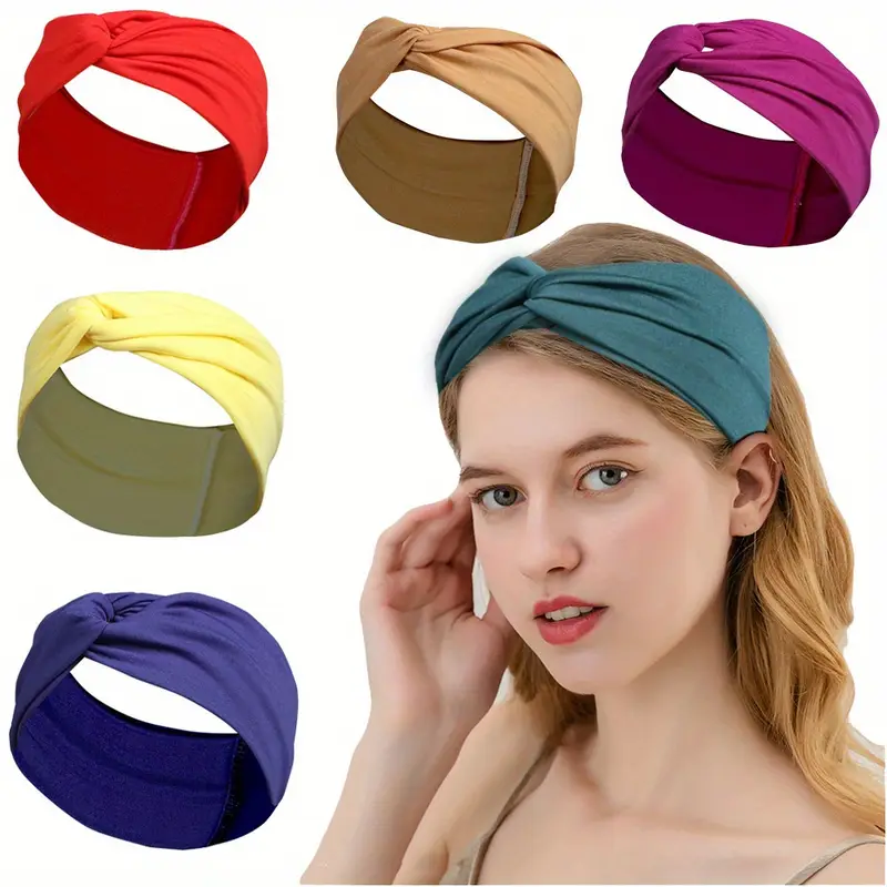 Womens Headband Exercise Elastic Hairband Non Slip Sweat Temu Australia