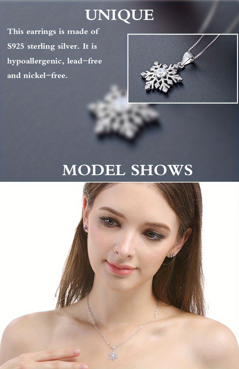 Sweet Snowflake Necklace Rhinestone Decor Clavicle Chain - Temu New Zealand