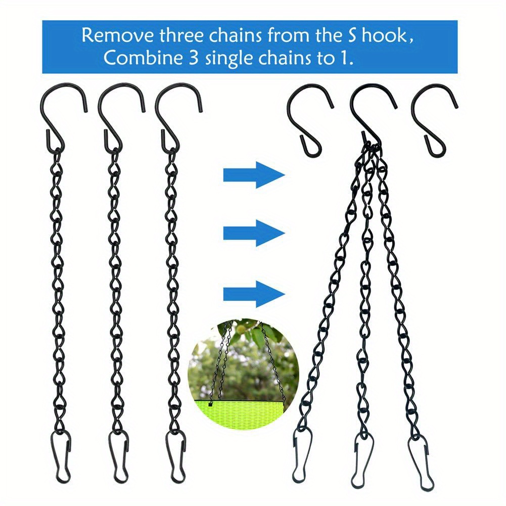 Black Hanging Chains Garden Plant Hangers Bird Feeders - Temu United ...
