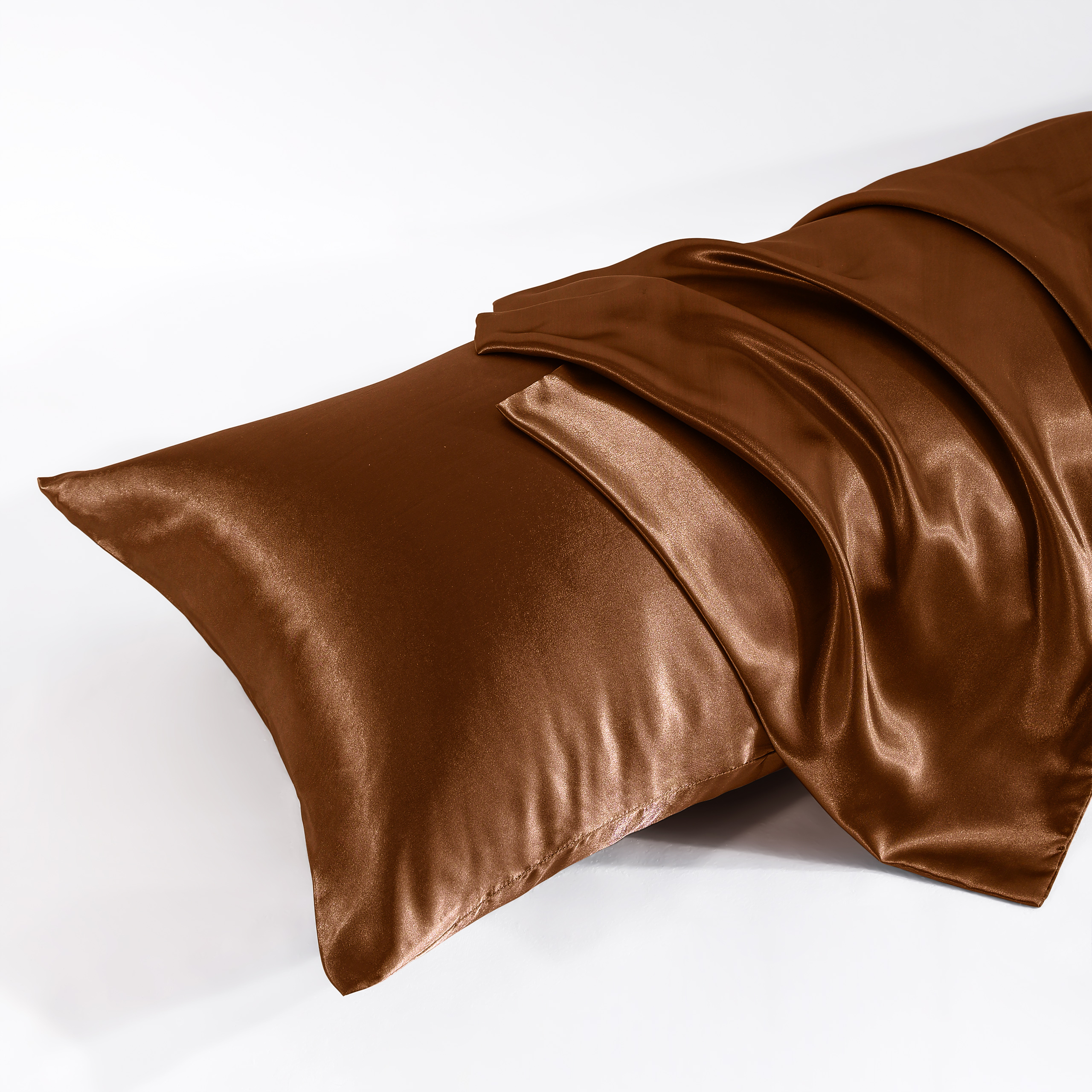 solid color satin long pillowcase soft breathable silky - {region_name}