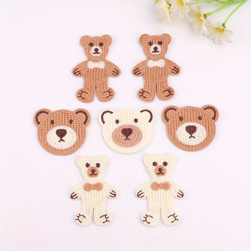 Fashion Colorful Polyester Bear Head Embroidery Cloth Patch - Temu New ...