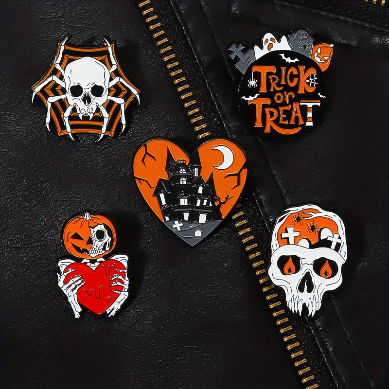 punk skull enamel pins halloween brooches backpack - Temu New Zealand