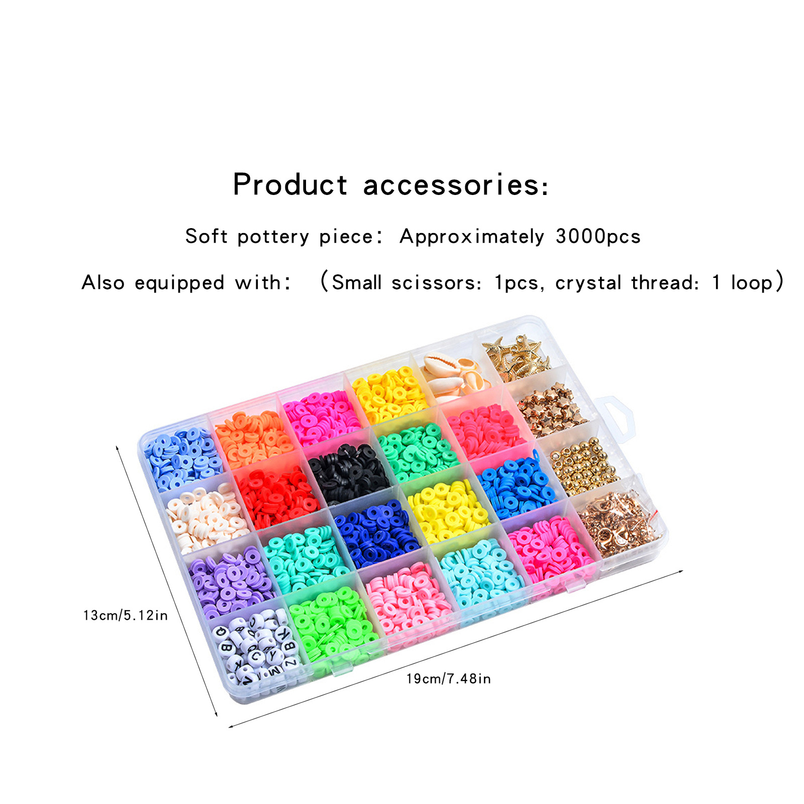 colorful flat round polymer clay loose beads letter shell - Temu Australia