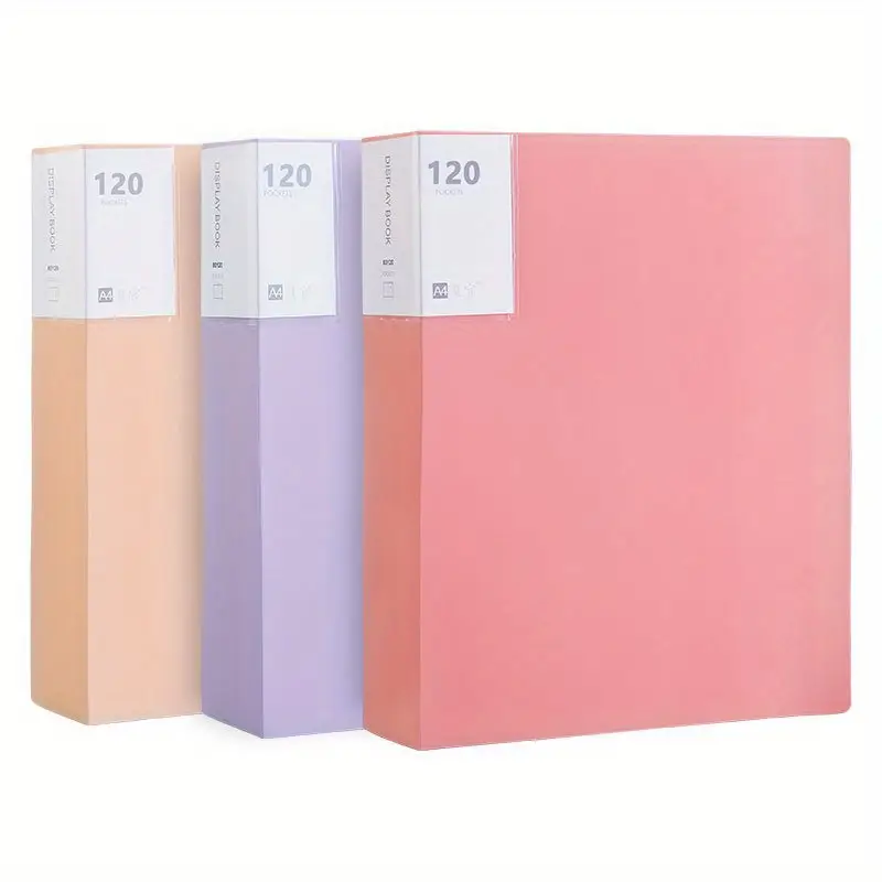 1pc 厚みのあるファイルバッグ ライトピンクパープルダークパウダー 120ページ A4 透明 トバッグ 分類 Temu Japan