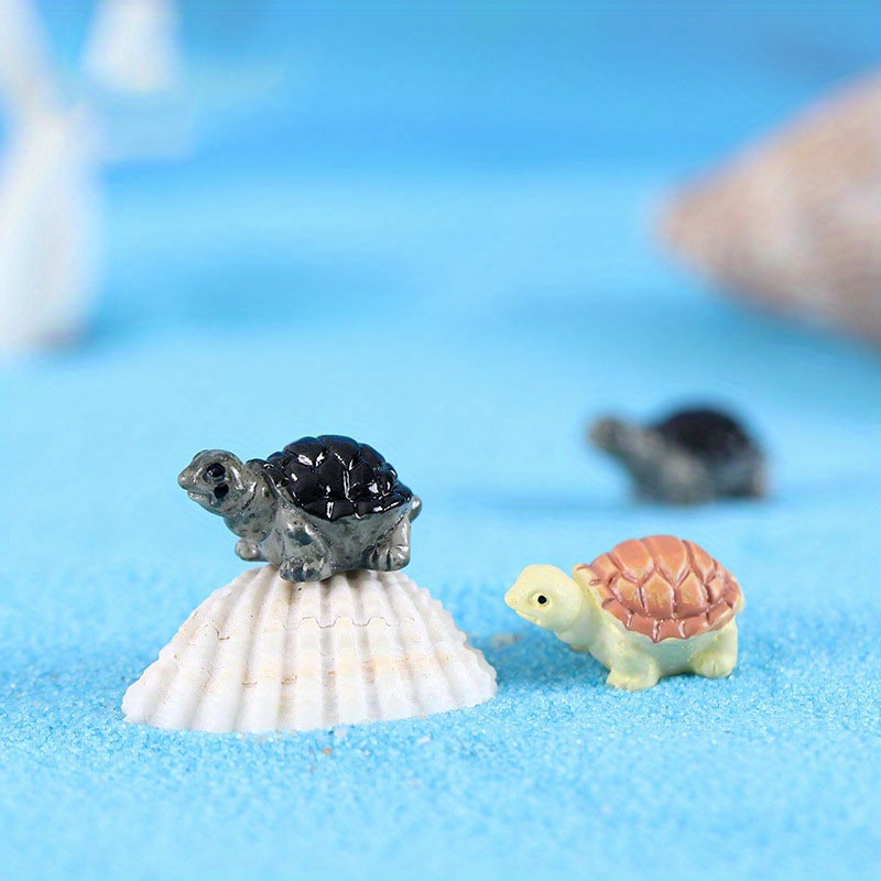 10pcs small sea turtle plant pot diy decor resin turtle micro landscape ...