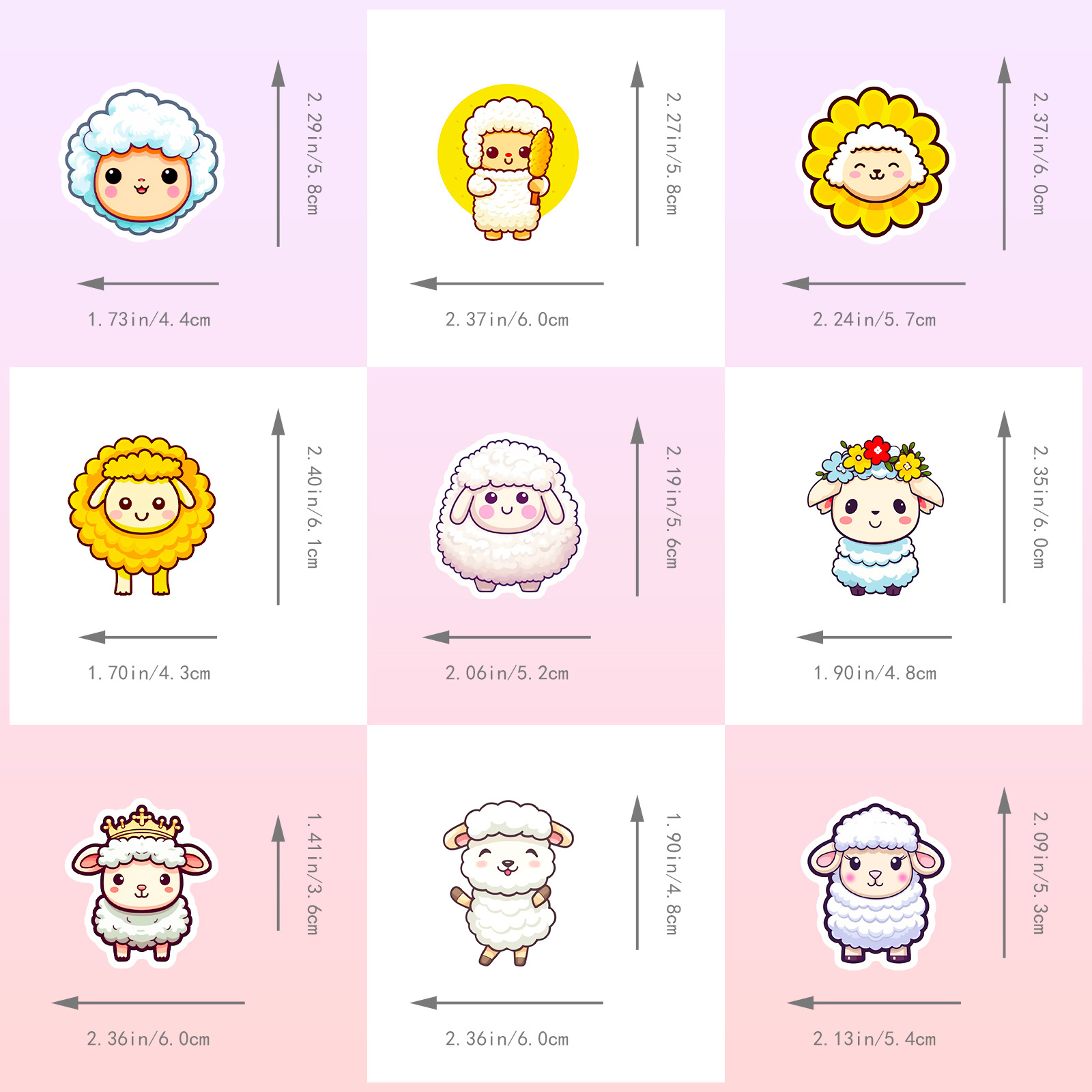 Cute Sheep Stickers Teens Adults Cartoon Waterproof Vinyl - Temu New ...