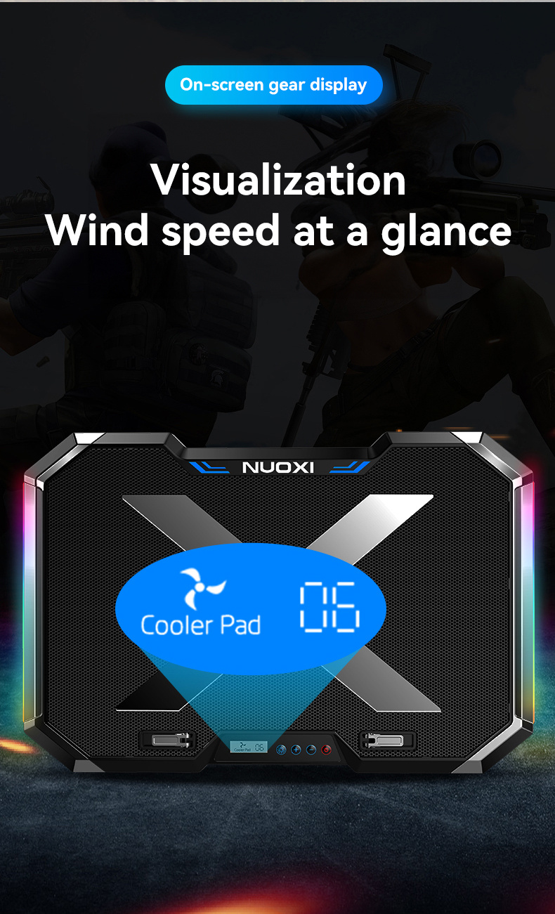 Upgarde Laptop Cooling Pad Rgb Lights Laptop Cooler 6 Fans - Temu Australia