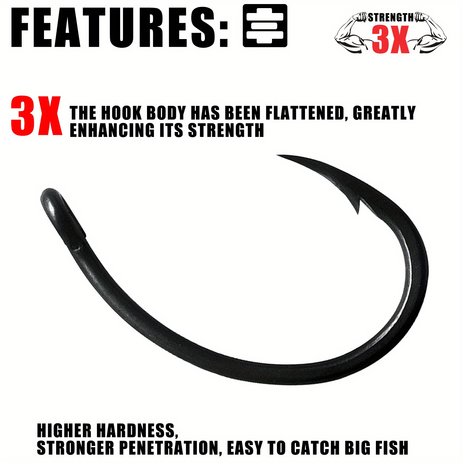 Carp Fishing Hooks Ptfe Coating High Carbon Stainless Steel - Temu ...