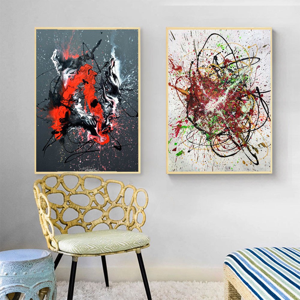 Canvas Painting Modern Abstract - Temu