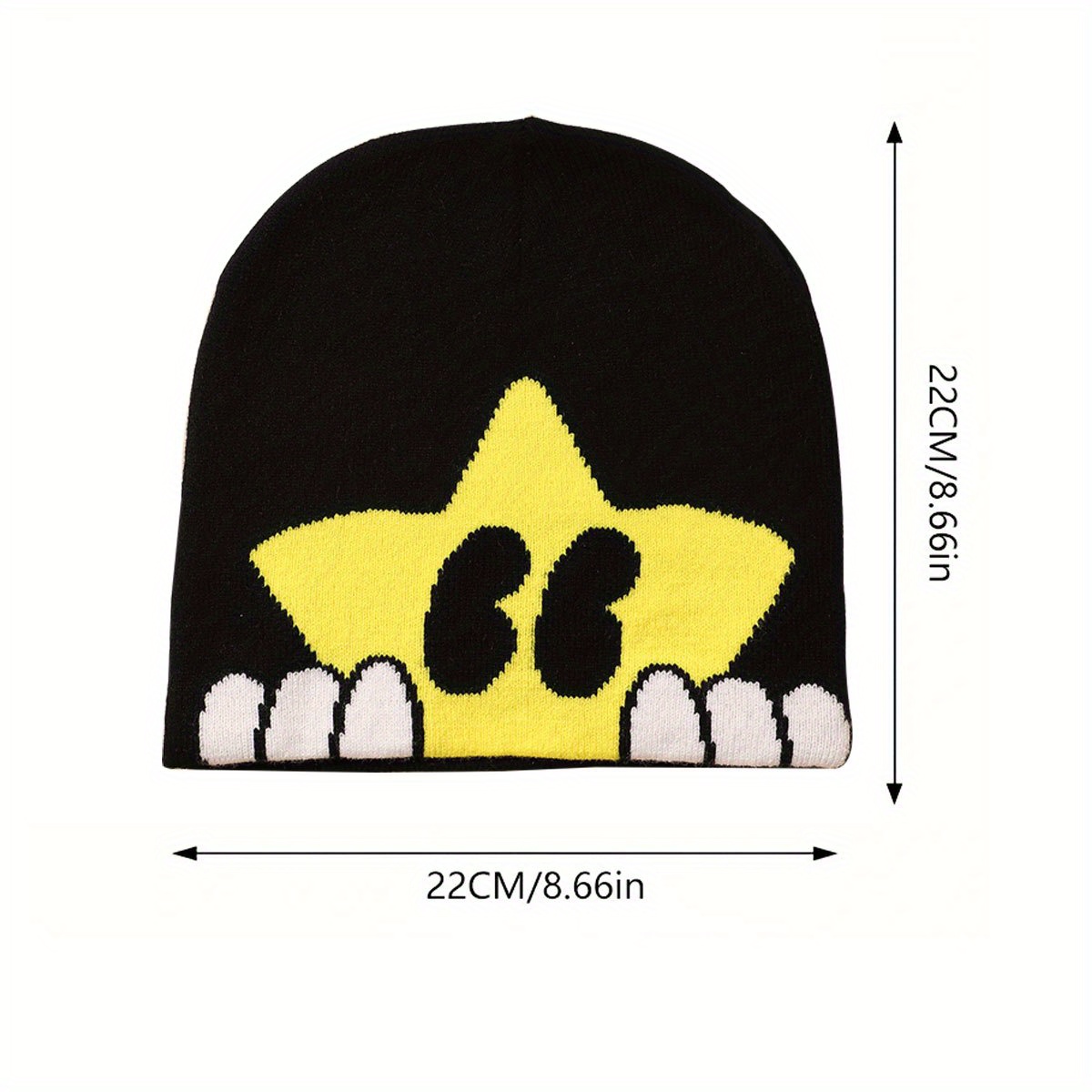 Y2k Star Embroidered Knitted Thermal Beanie Hat Stretchy - Temu Australia